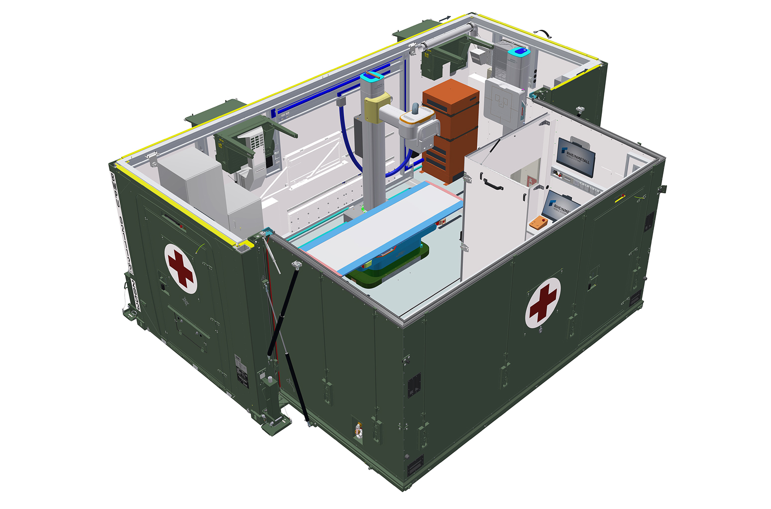 MSE-Container mit CT- und Röntgengeräten für den Sanitätsdienst
